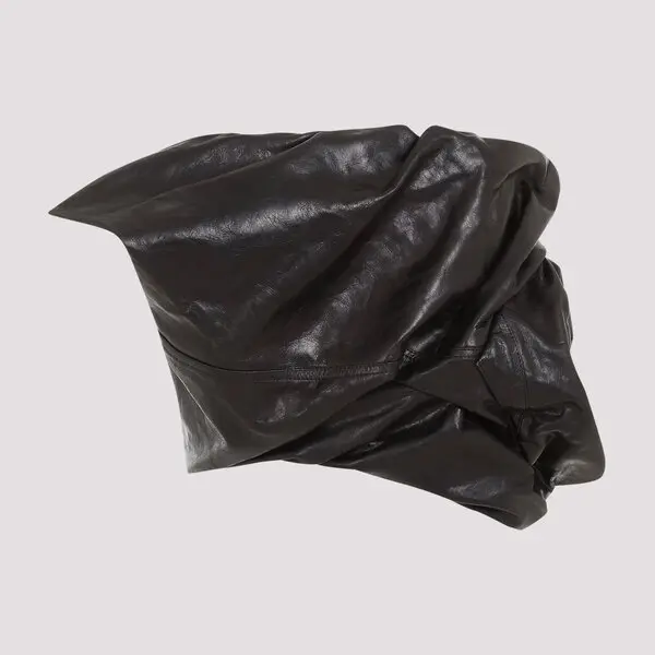 Rick Owens Draper Bustier Calf Leather Top - Black