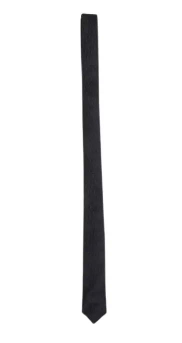 Saint Laurent Monogram Thin Jacquard Neck Tie - Black