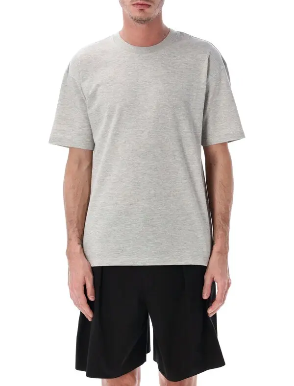 Saint Laurent Cassandre Oversize T-shirt In Piqu - Grey