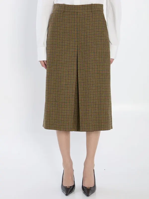 Saint Laurent Fw25 Tailored Wool Plaid Trousers - Brown