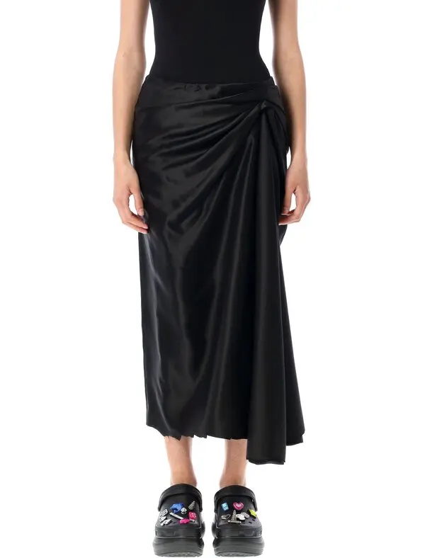 Balenciaga Draped Skirt In Cupro Twill