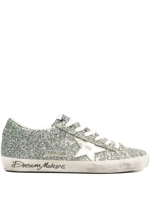GOLDEN GOOSE Glittered Lace-up Sneakers - Grey