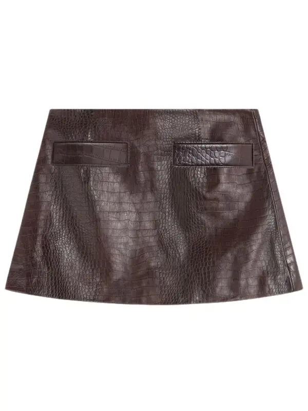 THE FRANKIE SHOP Reguther Fit Mini Skirt With Illusion Pockets - Marrone