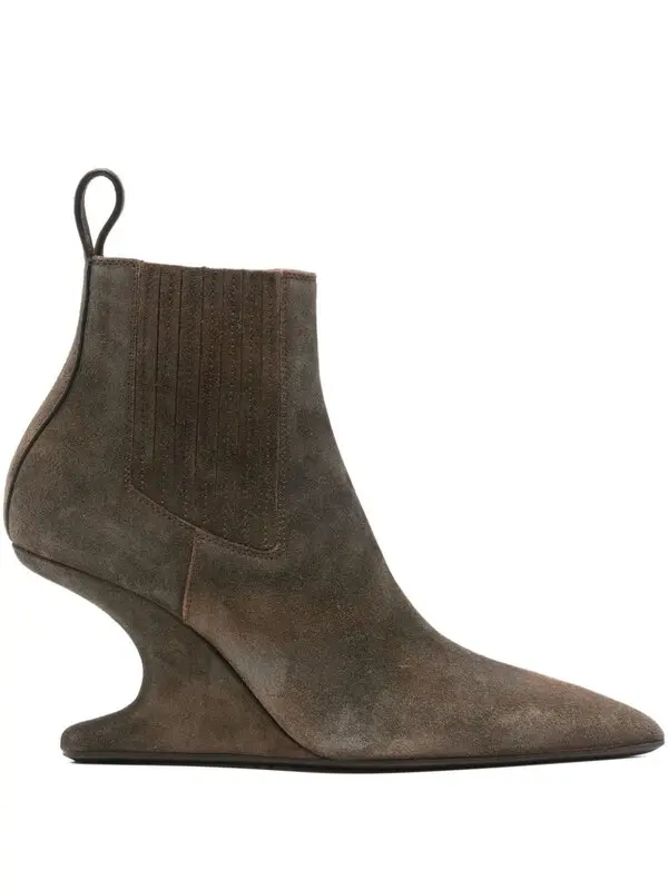 Rick Owens Ankle Boots With 8 Cm Cantilever Heel
