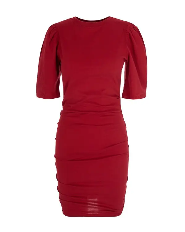 Isabel Marant Étoile Ruched Puff Sleeve Mini Dress - Cherry
