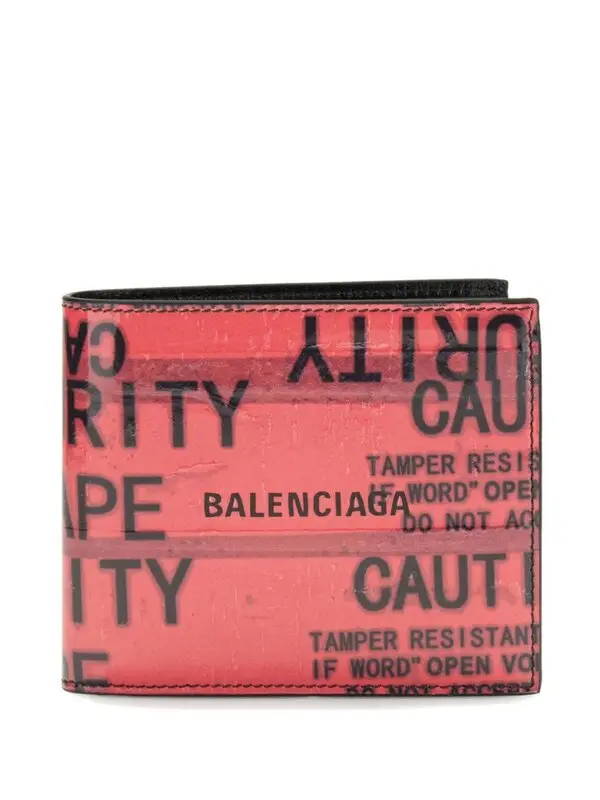 Balenciaga Mini Square Folded Wallet For - Blackred