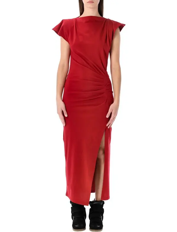 MARANT ETOILE Nadela Cotton Draped Maxi Dress
