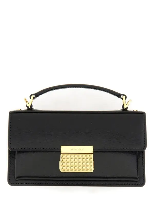 GOLDEN GOOSE Small Venezia Bag In Boarded Leather - Black