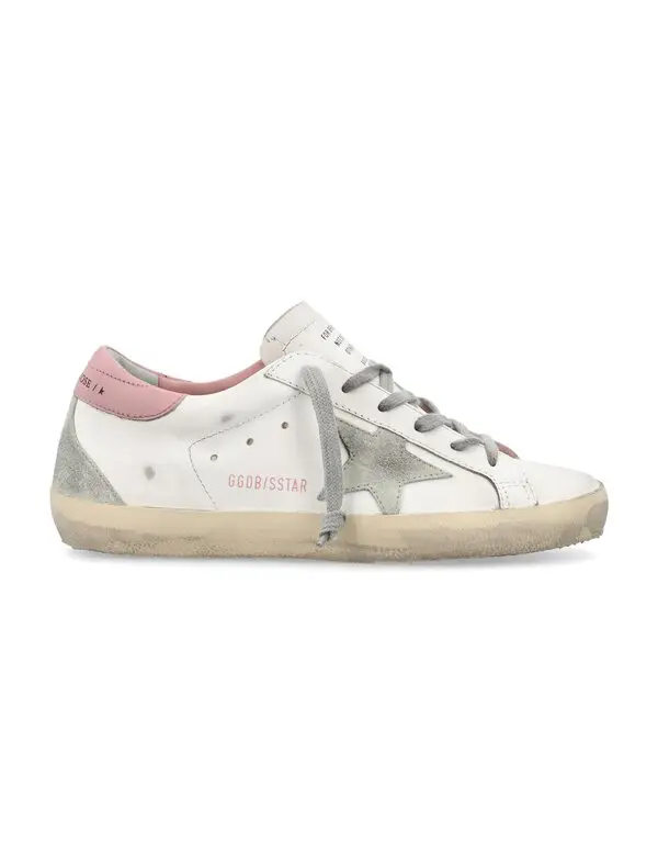 GOLDEN GOOSE Classic Low-top Sneakers With Distressed Finish - White/ice Light/ Pink