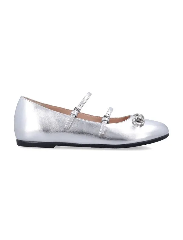 Gucci Horsebit Gg Canvas Ballet Flats