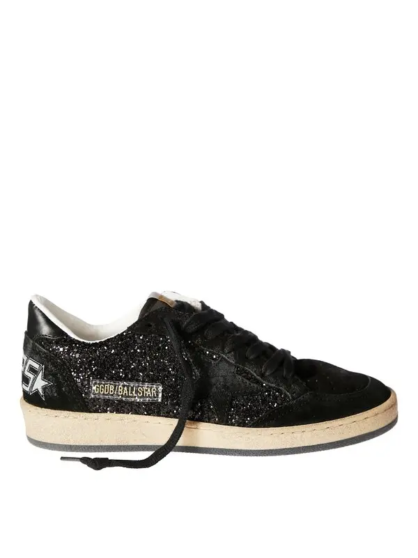 GOLDEN GOOSE Sneakers Ball-star In Suede E Glitter