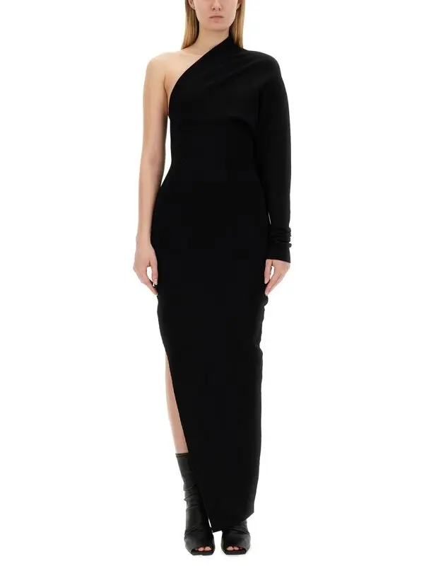 Rick Owens One-shoulder Column Maxi Dress - Black