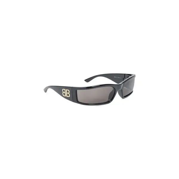 Balenciaga Rectangle Logo Sunglasses - Black