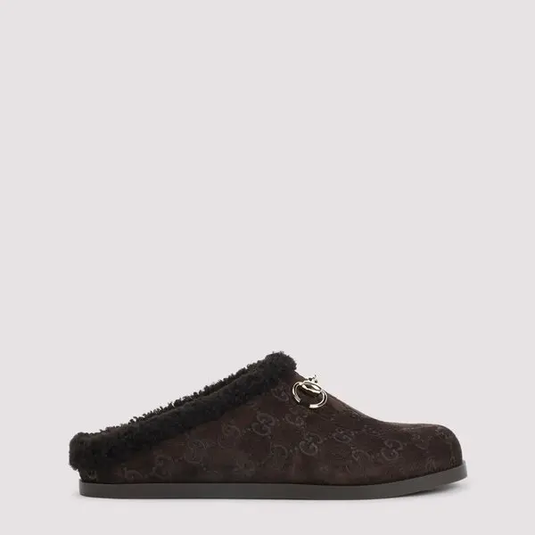 Gucci Gg Suede Mules - Brown