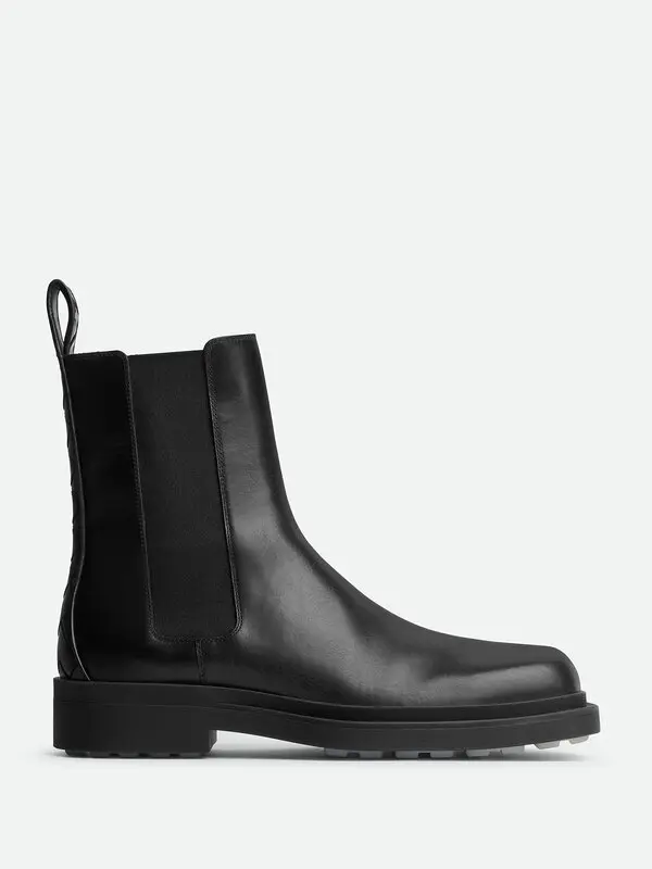 Bottega Veneta Intrecciato Leather Chelsea Boots With 4cm Platform - Nero