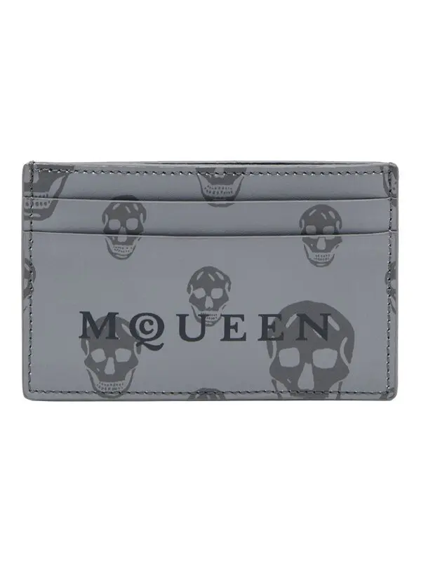 Alexander McQueen Skull Print Card Holder - Grey