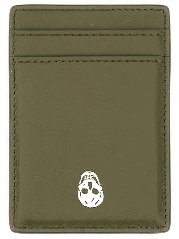 Alexander McQueen Mini Magnetic Card Holder With Skull Detail