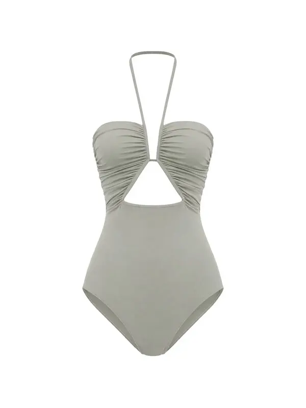 Rick Owens Halter Neck Cut-out One-piece - Beige