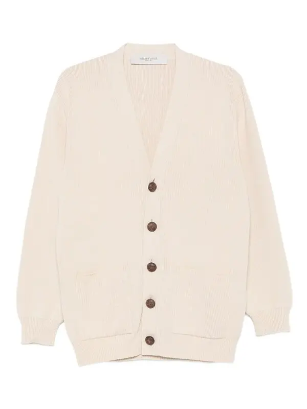 GOLDEN GOOSE Cardigan With Lettering - Beige