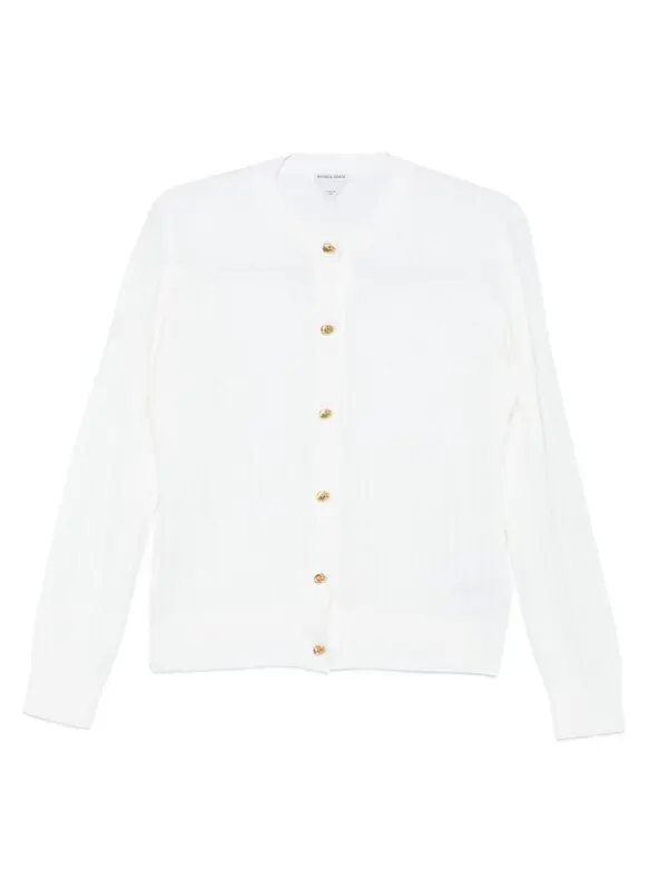 Bottega Veneta Wool Cardigan With Button Detail - White