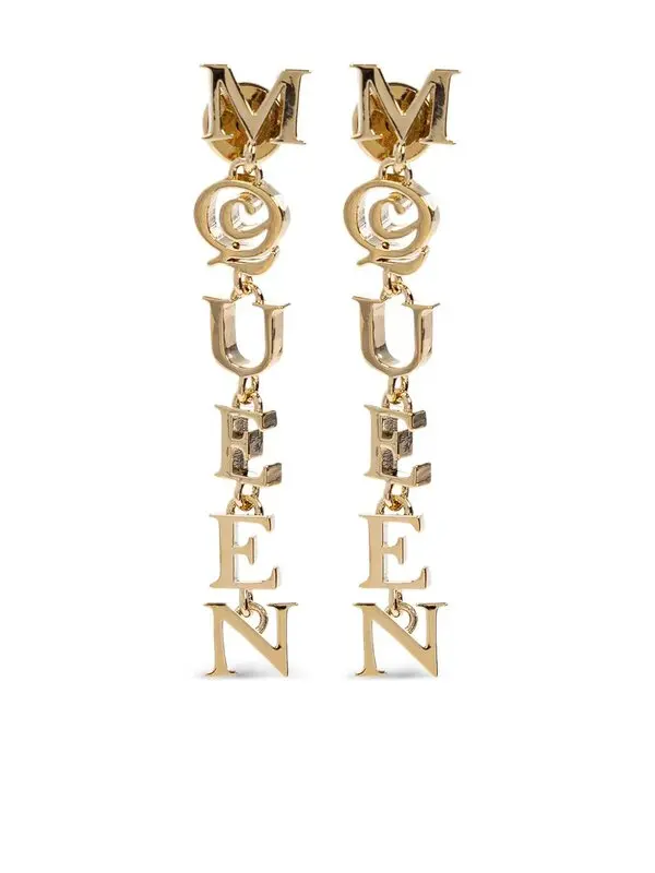 Alexander McQueen Logo Pendant Earrings - Gold