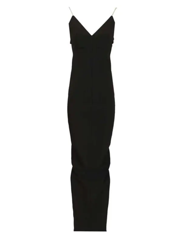 Rick Owens Sleeveless V-neck Maxi Gown - Black