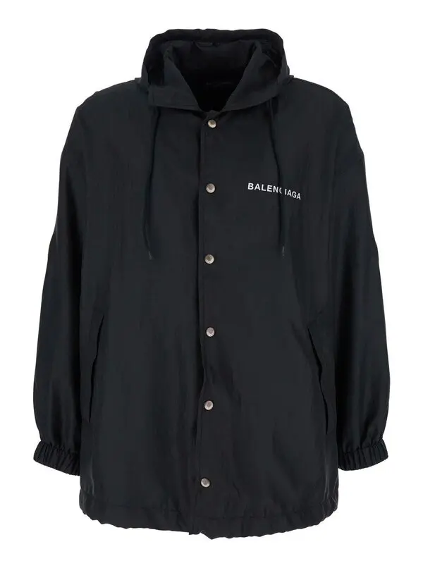 Balenciaga Oversized Logo Nylon Jacket