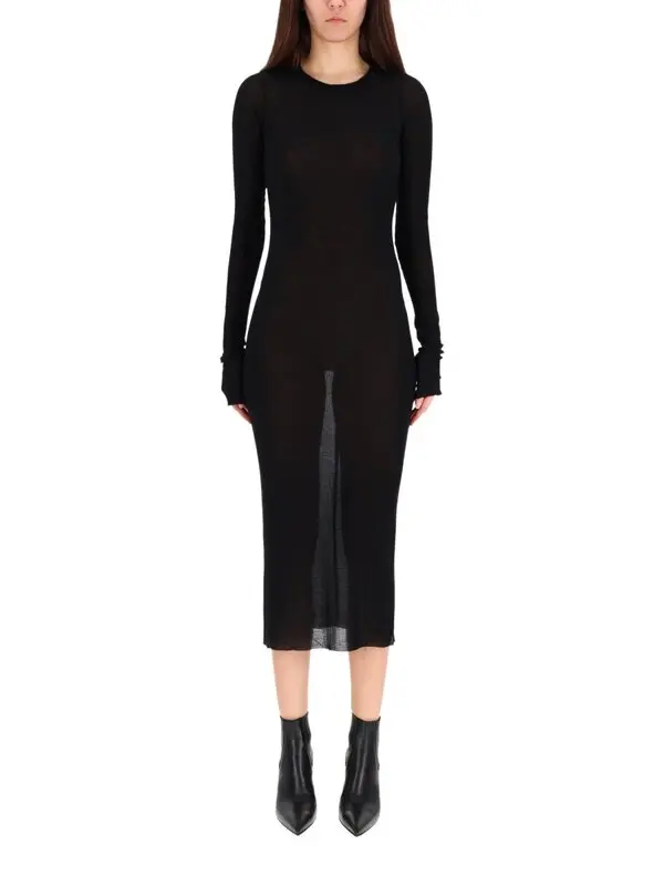 Rick Owens Long-sleeve Maxi Dress - Black