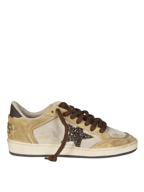 GOLDEN GOOSE Ball Star Sneakers With Star Embellishment - Beige