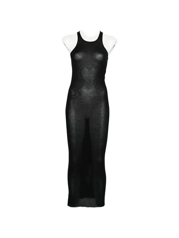 Rick Owens Sleeveless Ribbed Maxi Dress - Black