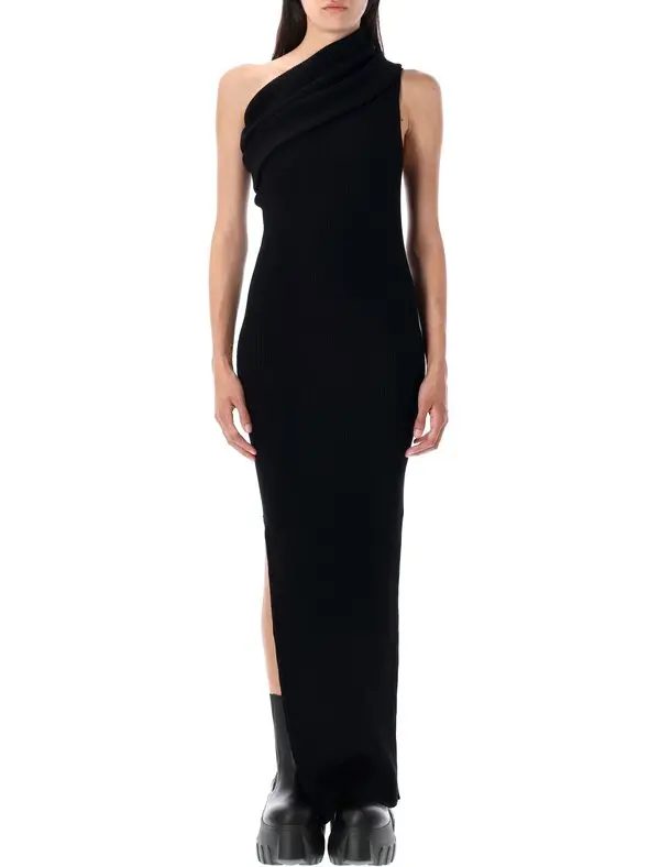 Rick Owens Athena Dress Compact Rib Knit - Black