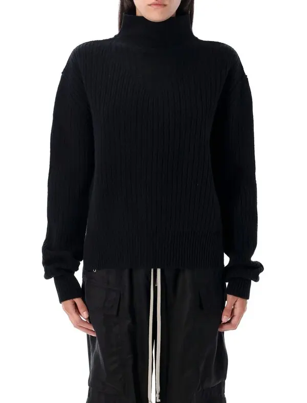 Rick Owens Ribbed Turtleneck Sweater - Black