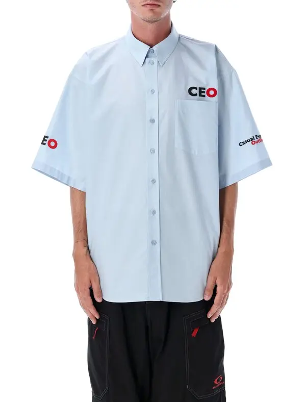 Balenciaga Ceo Uniform Logo Shirt - Blue