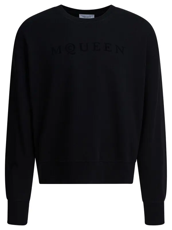 Alexander McQueen Cotton Sweatshirt With Logo - Black