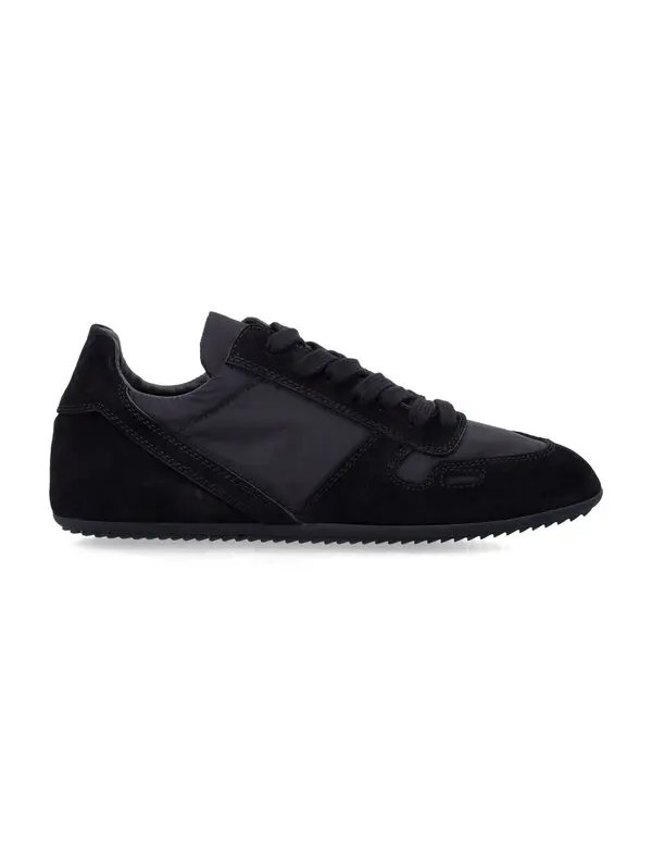 Rick Owens Low-top Sneakers In Nylon And Suede - Black