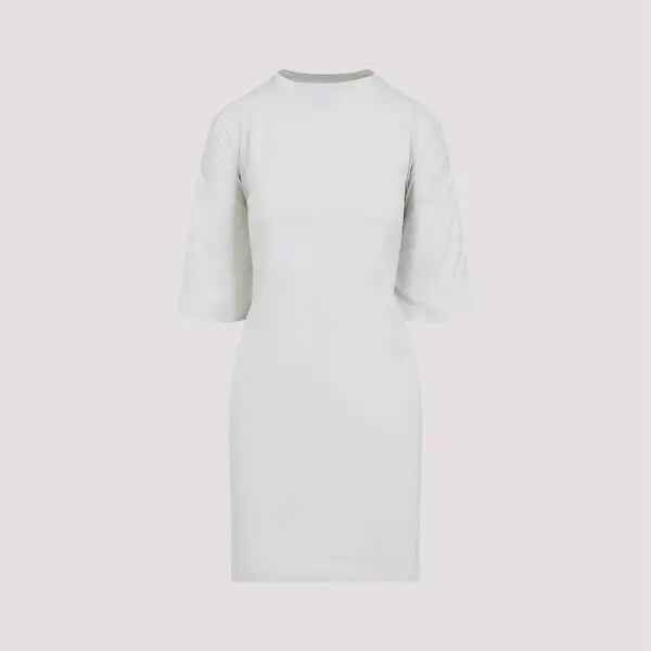 Balenciaga Cotton Jersey Semi Fitted Short Dress - White