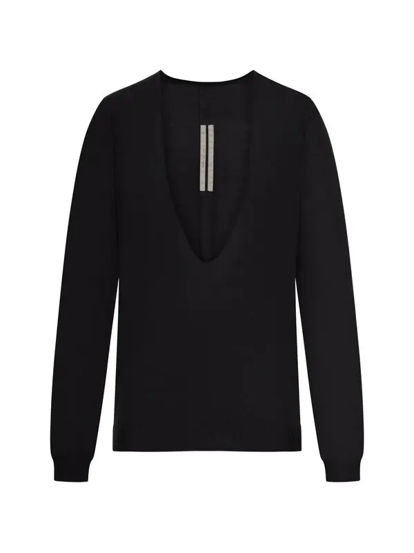 Rick Owens V Neck Sweater - Black