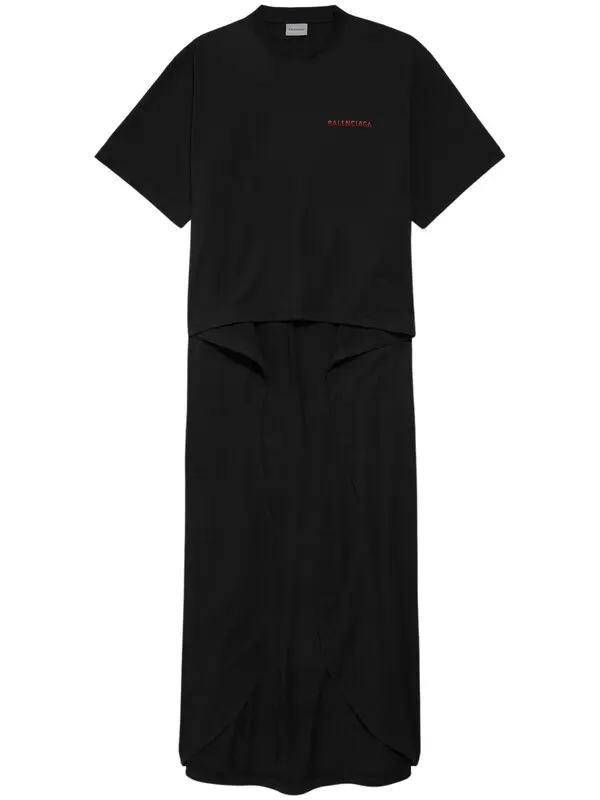 Balenciaga Oversized T-shirt Dress - Black