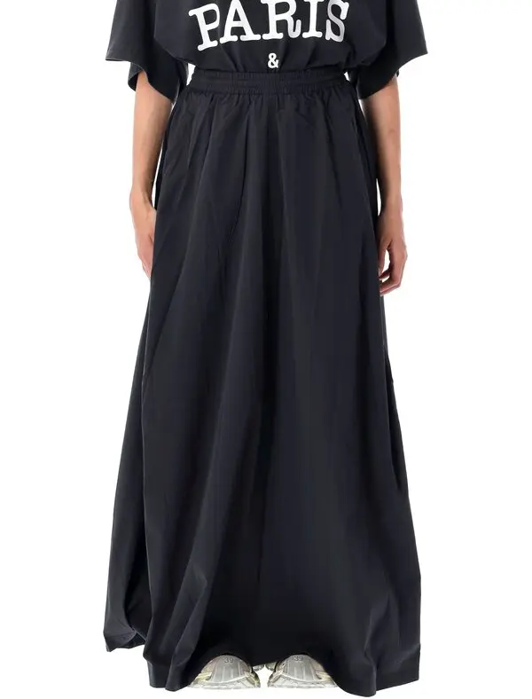 Balenciaga Embroidered Logo Maxi Skirt - Washed Blue