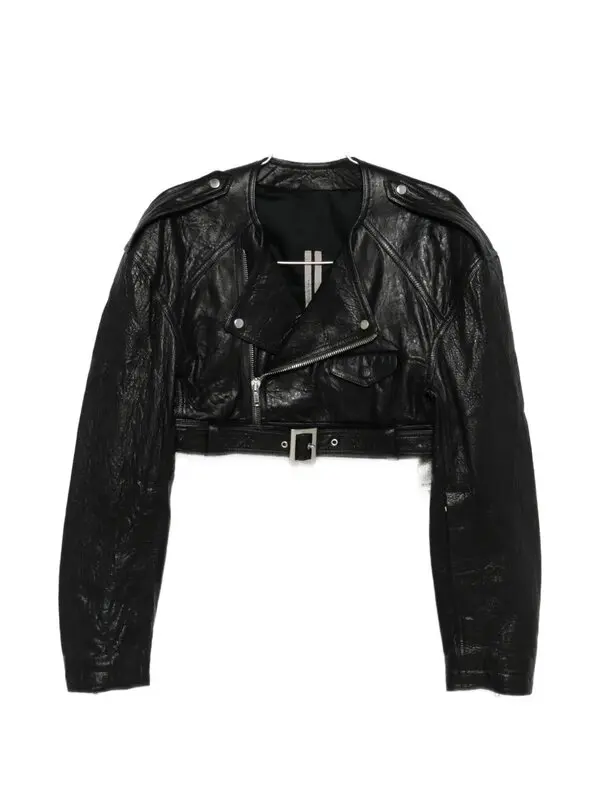 Rick Owens Reimagined Leather Moto Jacket - Black