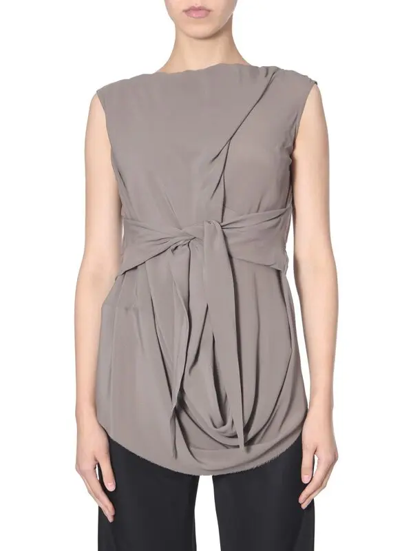 Rick Owens Draped And Knotted Mini Top - Grey