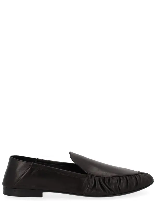 Saint Laurent Gathered Lambskin Loafers