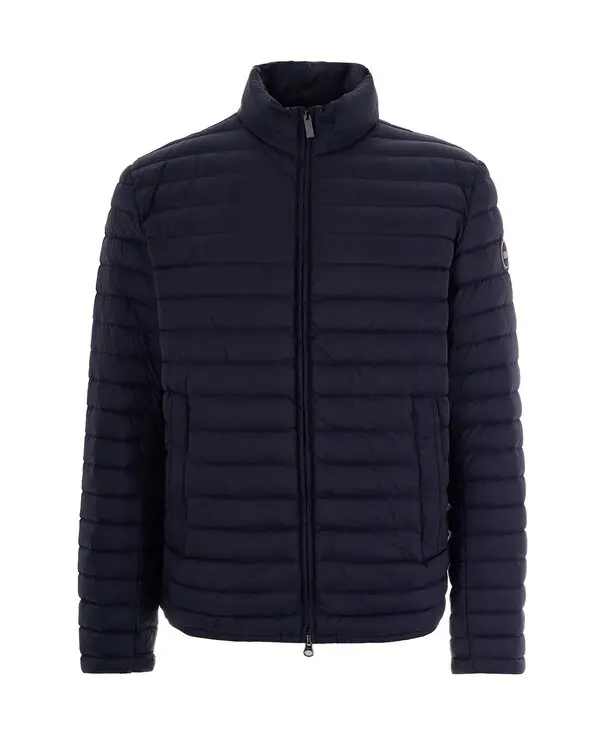COLMAR Quilted Puffer Jacket With Stand Collar And Zip-up Front - Navy Blue-ice