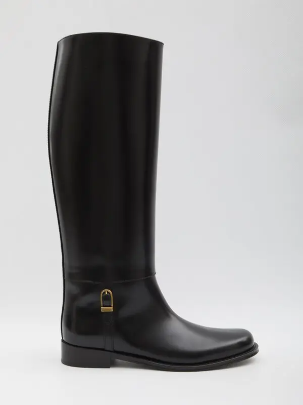 Saint Laurent Knee High Calf Leather Boots