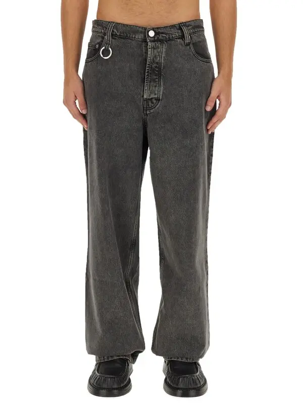ÉTUDES Logo-patch Organic Cotton Wide-leg Jeans