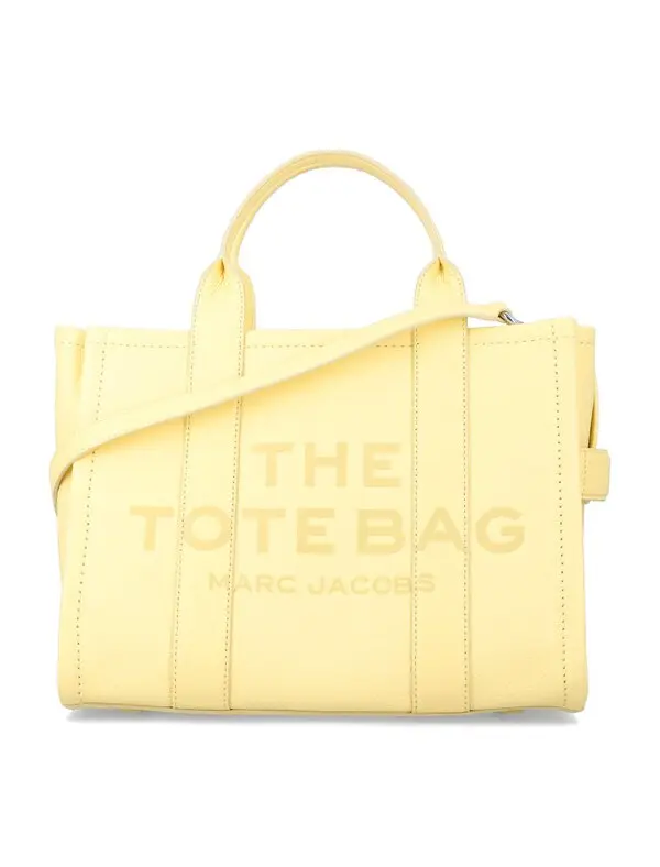 Marc Jacobs Medium Leather Tote Handbag - Custard