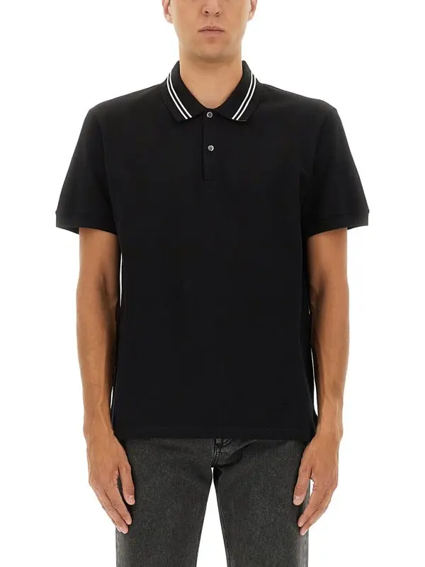 Alexander McQueen Stripe-detail Polo Shirt - Black