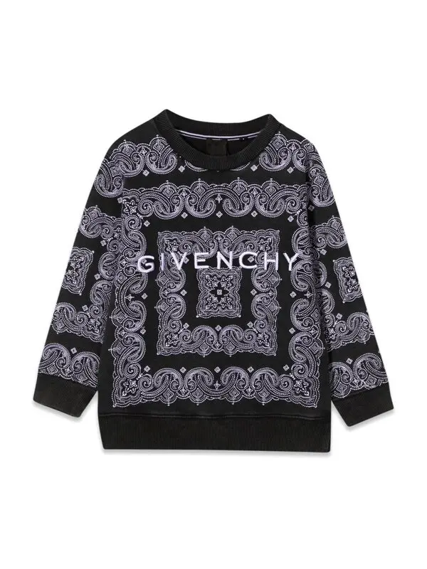Givenchy Crewneck Sweatshirt With Bandana Print And Logo - Black