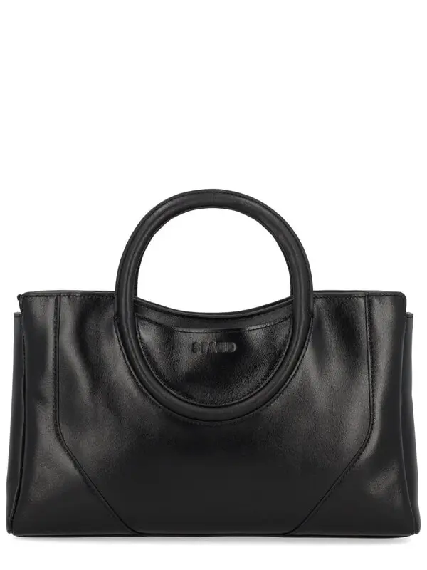 Staud Leather Top Handle Tote Bag