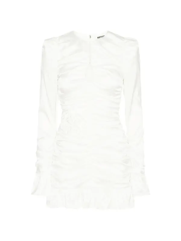 ROTATE BY BIRGER CHRISTENSEN Fitted Mini Dress With Round Neckline And Cut-out Chest - Bianco